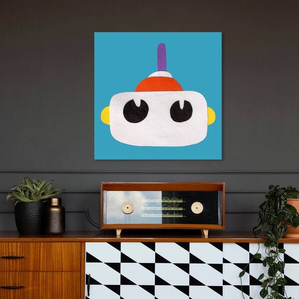 Oliver Gal 'Robot Head I' Fantasy and Sci-Fi Wall Art Canvas Print ...