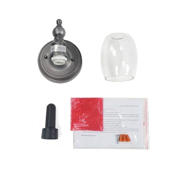 Mastic Antique Silver 1-light Glass Industrial Wall Sconce by Havenside ...