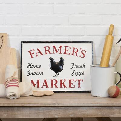 Metal sign "Farmers market" - Overstock - 28662551