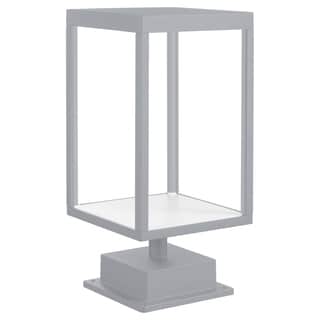 Reveal 1-light Satin Gray LED Outdoor Rectangular Pier Mount, Clear ...
