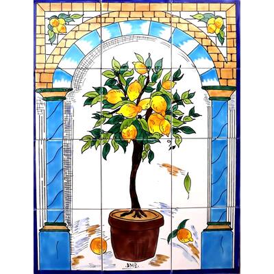 Lemon Tree 12 Tiles Ceramic Wall Mural Art - Overstock - 28677086