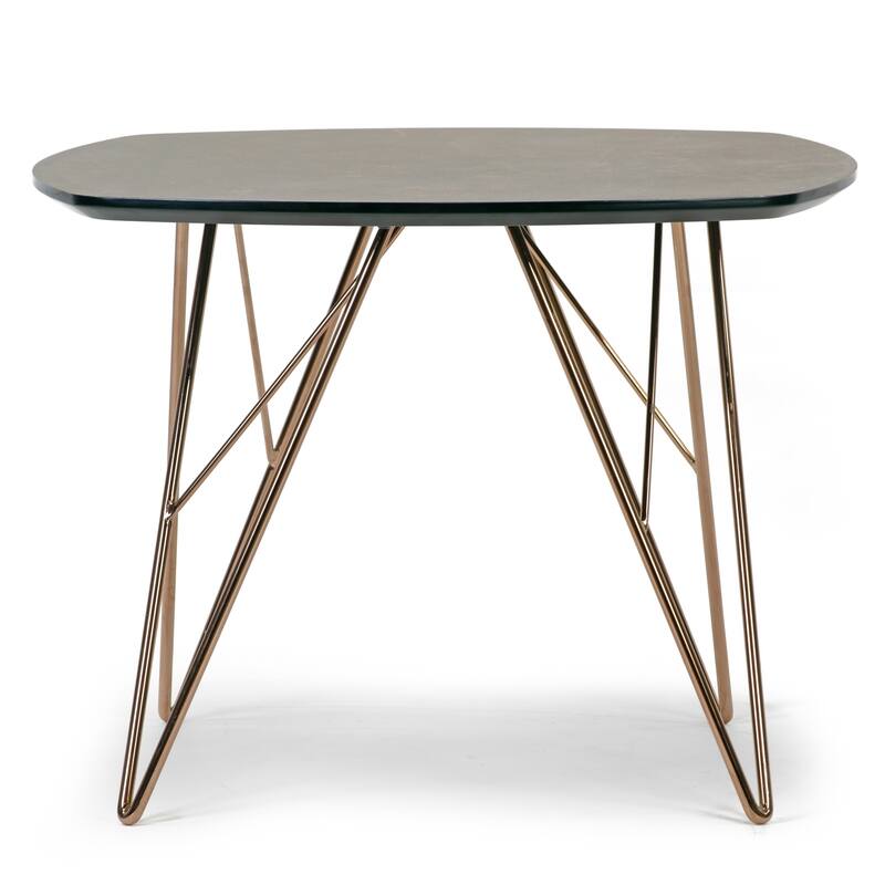 Anila Irregular Square Side Table with Golden Metal Legs - Overstock ...