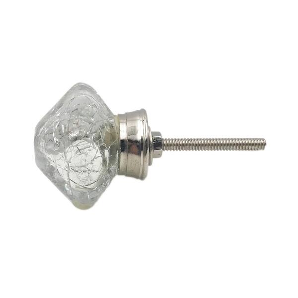 Silver Mercury Square Glass Crackle Knob Pulls for Dresser, Drawer ...