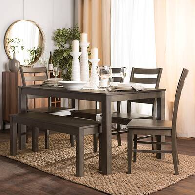 Office Accents Homestead 6 Piece Classic Design Wood Dining Set - Aged ...