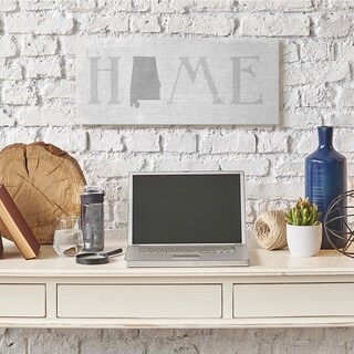 Stupell Alabama Home State Map Grey Neutral Textured Word Design,10x24 ...