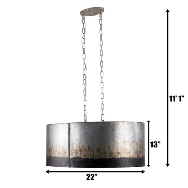 Cannery 6-light Ombre Galvanized Oval/Linear Pendant - Bed Bath ...