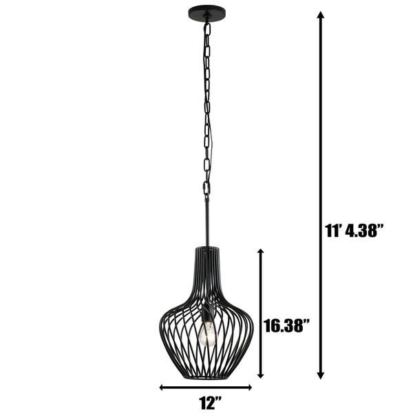 Elsa 1-light Black Genie Bottle Pendant - Bed Bath & Beyond - 28713827