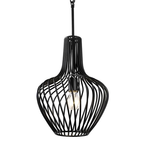 Elsa 1-light Black Genie Bottle Pendant - Bed Bath & Beyond - 28713827