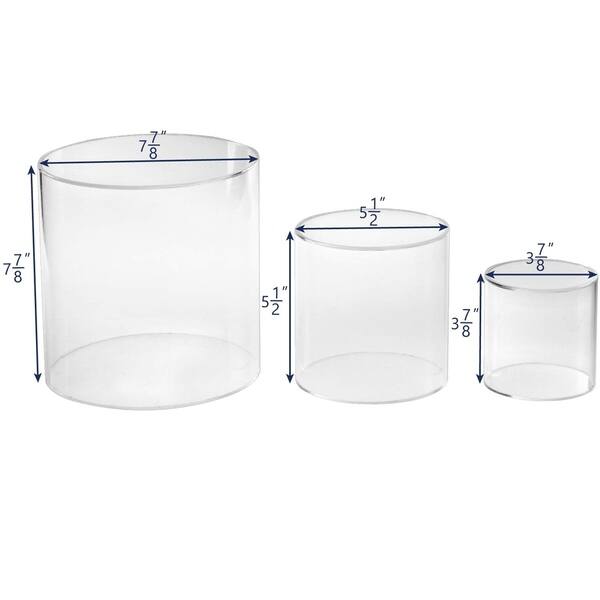 Large Acrylic Cylinder Display Riser Decorations,3 Pcs - Bed Bath ...