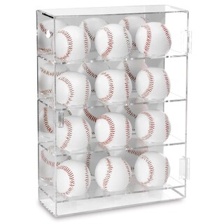 Acrylic 12 Baseball Display with Mirrored Back - 10.75" W x 3.75" D x ...