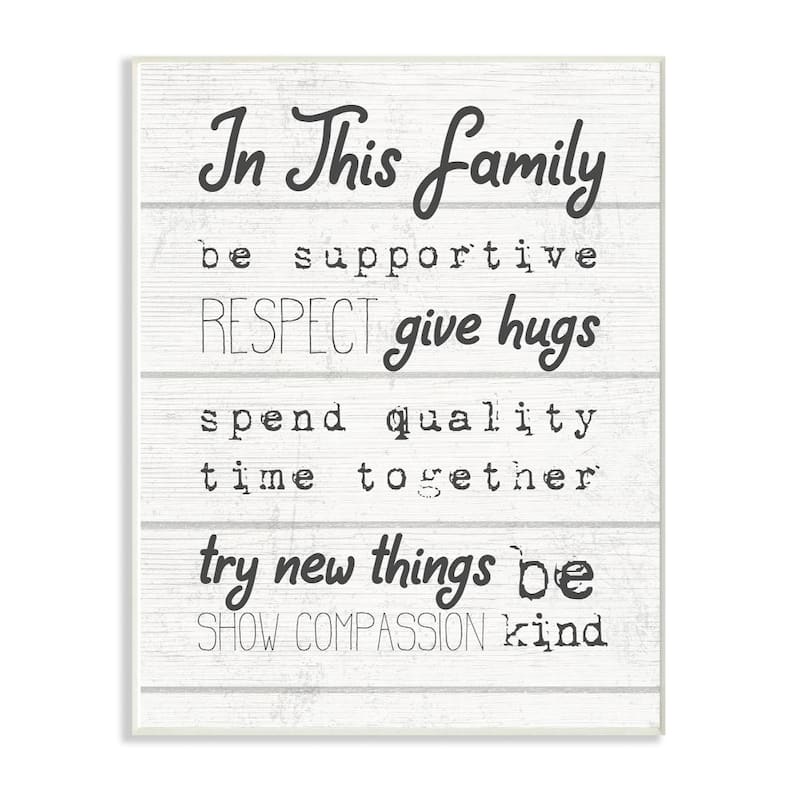 Stupell Compassion Inspirational Word Family Textured Wood Design,10x15 ...