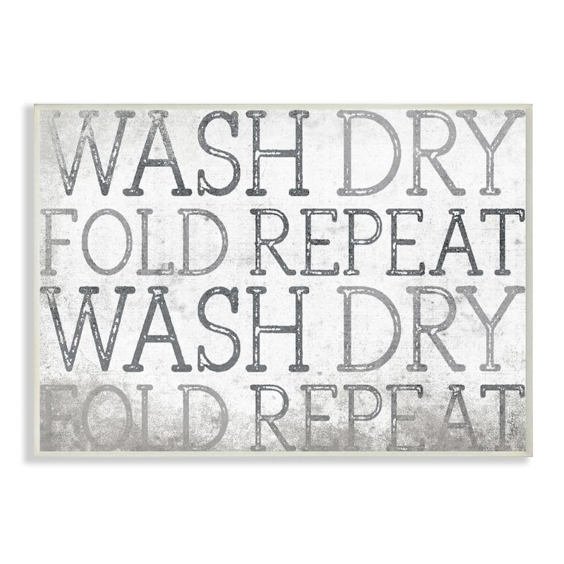 Stupell Wash Dry Laundry Bathroom Textured Word Design,10x15, Proudly ...