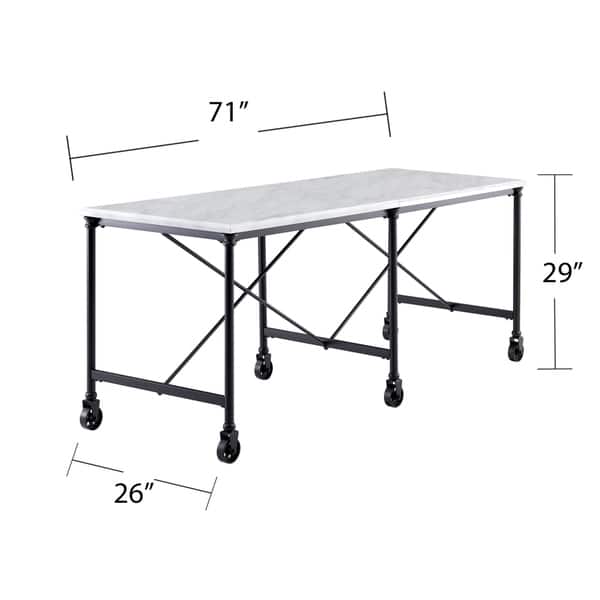 Elisgner Industrial Black Metal 29-inch Kitchen Island Table - Bed Bath ...