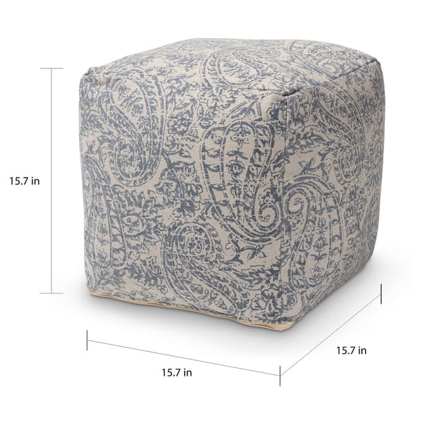 Porch & Den Satsuma Handwoven Paisley Pattern Pouf Ottoman - Bed Bath ...