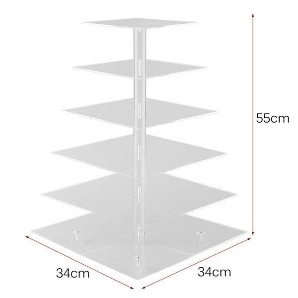 Transparent Detachable 6/7 Tier Circle Cup Cake Rack Party Wedding Cake ...