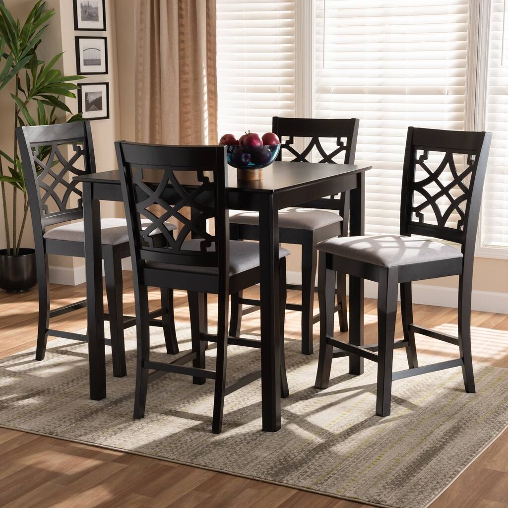 Nisa Modern and Contemporary Upholstered 5-Piece Wood Pub Set ...