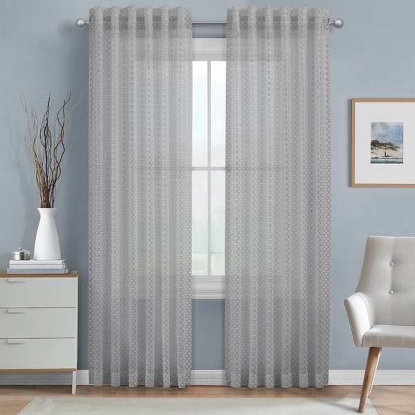 Five Queens Court Anderson Metallic Window Sheer Panel - Bed Bath ...