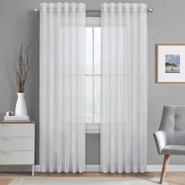 Five Queens Court Anderson Metallic Window Sheer Panel - Bed Bath ...