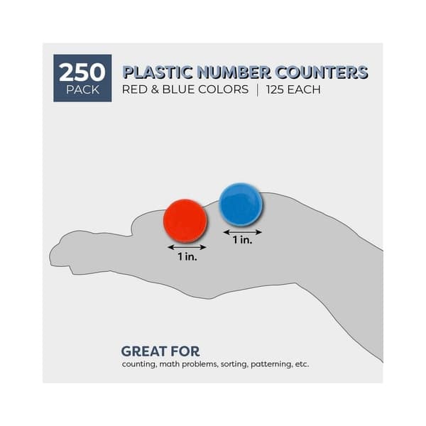 250 pcs Plastic Counters, Kids Math Manipulatives Counting Chips, Red ...