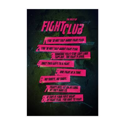 Noir Gallery Fight Club Rules Unframed Art Print/Poster - Overstock ...