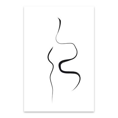 Noir Gallery Abstract Minimal Ink Line Drawing Metal Wall Art Print ...