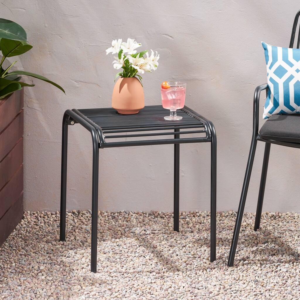 Boston Outdoor Modern Side Table by Christopher Knight Home - Overstock ...