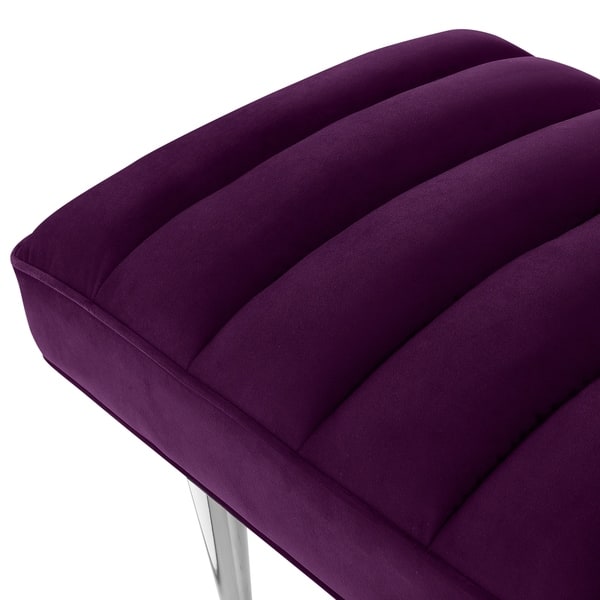 Darwin Velvet Bench Channel Tufted - Bed Bath & Beyond - 28787757