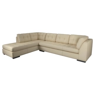 Made to Order Laguna 100% Top Grain Leather Sofa Chaise Sectional - Left Chaise Facing - Bed ...