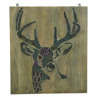 Calhoun Wood Inlay Deer Wall Art - Bed Bath & Beyond - 28789095