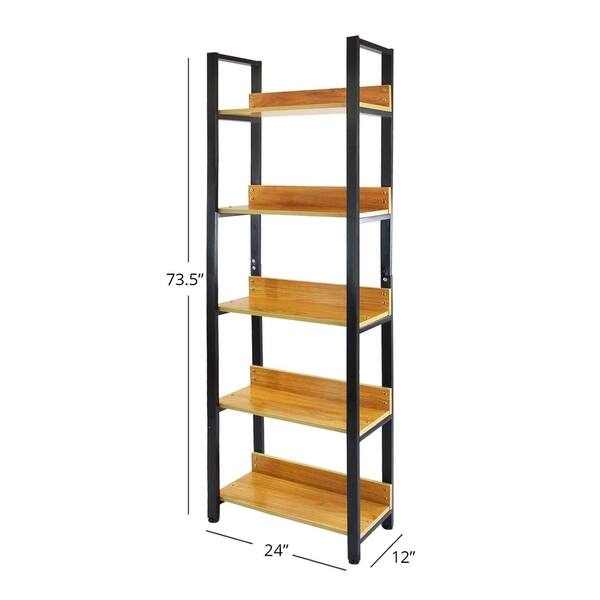 Steel Wood Racks Shelves Book Shelves Cases Display Racks 5 Tier ...