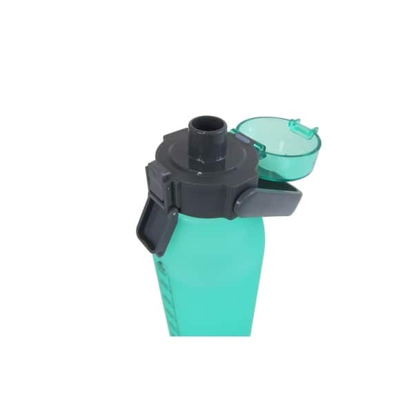 Non-Slip Rubber-Coated Push-Button Water Bottle with Carry Handle 48 oz ...
