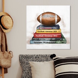Oliver Gal 'Football Books' Sports and Teams Wall Art Canvas Print ...