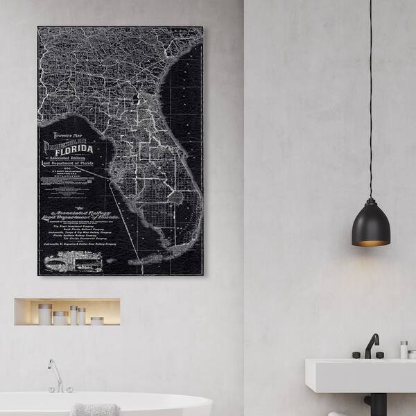 Oliver Gal 'Florida Map 1890' Maps and Flags Wall Art Canvas Print ...