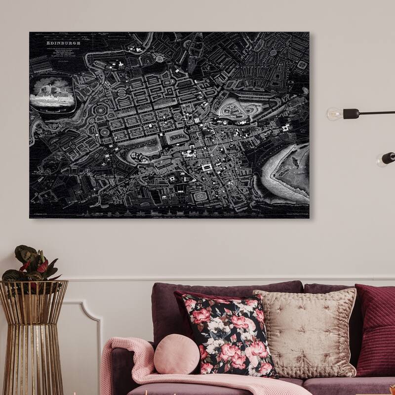 Oliver Gal 'Edinburgh 1834 Map' Maps and Flags Wall Art Canvas Print ...