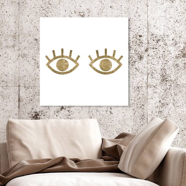 Oliver Gal 'Eye Am Wide Awake GOLD' Symbols and Objects Wall Art Canvas ...