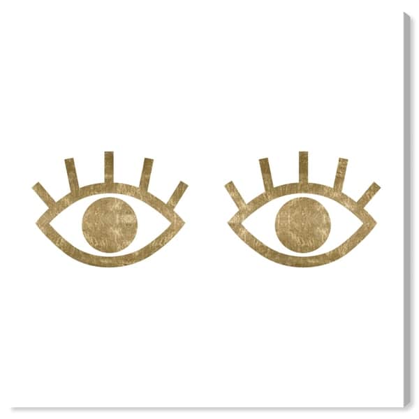 Oliver Gal 'Eye Am Wide Awake GOLD' Symbols and Objects Wall Art Canvas ...