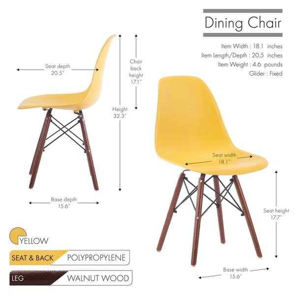 Porthos Home Modern Dining Chairs with Stylish Walnut Wood Legs - Bed ...