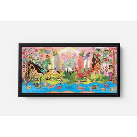 Intro Bolly and Sheena Long Horizontal Framed Canvas Wall Art by Bolly ...