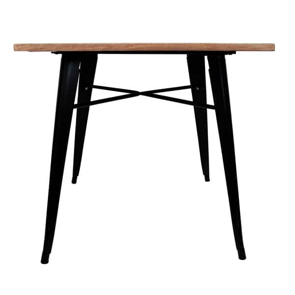 Dining Table 36" x 36" with Sheesham Top and Metal Legs, Seats 2 to 4 ...