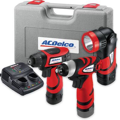 ACDelco ARD847Li 3-Tool Combo, Cordless Li-ion 8V Drill/Impact Wrench ...