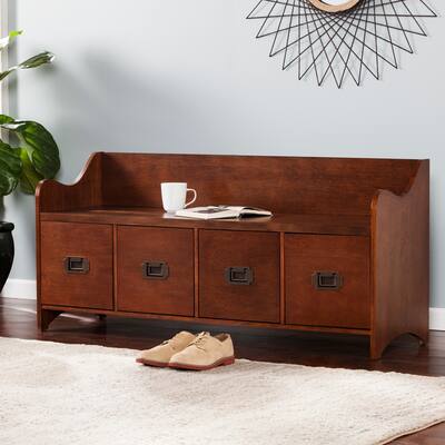 Jolie Traditional Wood 4-Drawer Bench - Overstock - 28889798