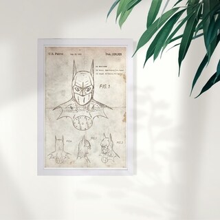 Wynwood Studio 'Batman 1992 Parchment' Symbols and Objects Framed Wall ...