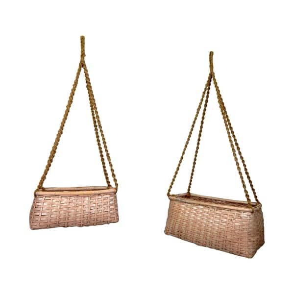 16" Whitewashed Rectangular Hanging Basket 2 piece Set - Bed Bath ...