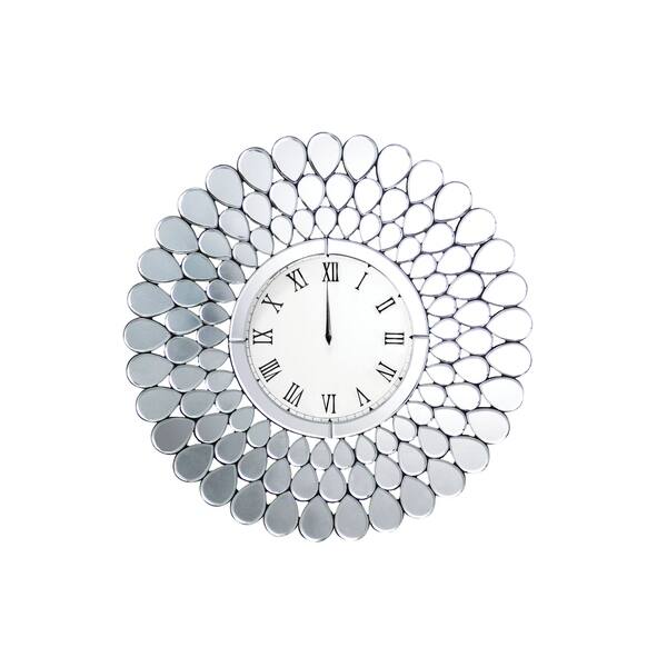 Silver Orchid Arvidson Contemporary Silver Wall Clock - Bed Bath ...