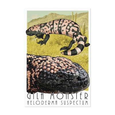 Noir Gallery Gila Monster Animal Illustration Unframed Art Print/Poster ...
