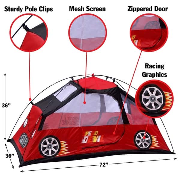 GigaTent 6x2 2 Kids Car Play Tent 2 Doors & Mesh Windows Easy Setup ...