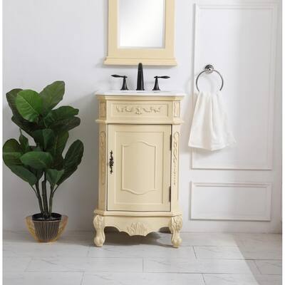 21 inch Single Bathroom Vanity in Light Antique Beige - Overstock ...