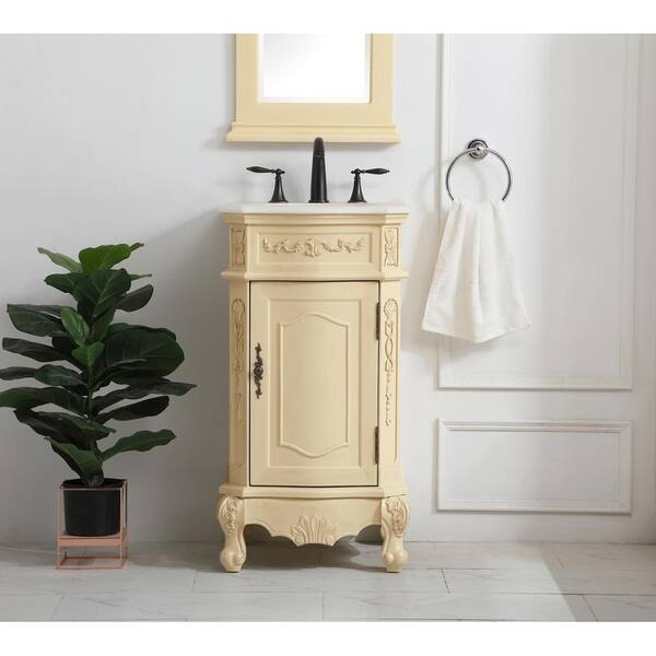 19 inch Single Bathroom Vanity in Light Antique Beige - Bed Bath ...