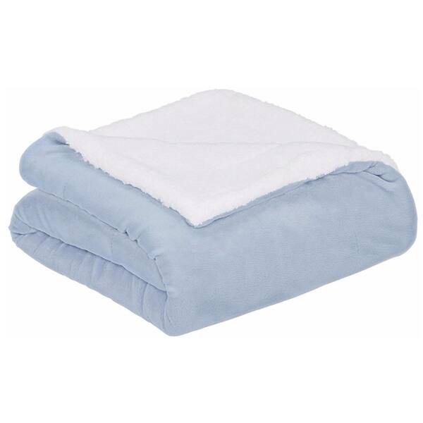 Smoke Blue Soft Sherpa Throw Blanket 50" x 60" - Bed Bath & Beyond ...