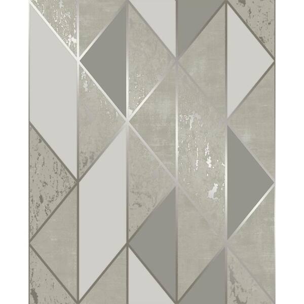 Milan Geo Taupe and Gold Wallpaper - Bed Bath & Beyond - 28962696